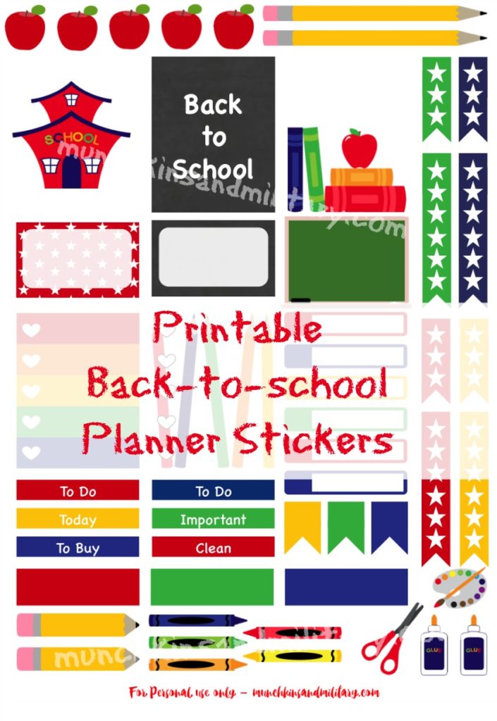 Back to School Planner Stickers - Three Little Ferns - Family Lifestyle ...